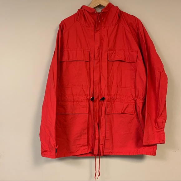 brador | Jackets & Coats | Red Anorak Jacket Coat Womens Xl Hooded ...
